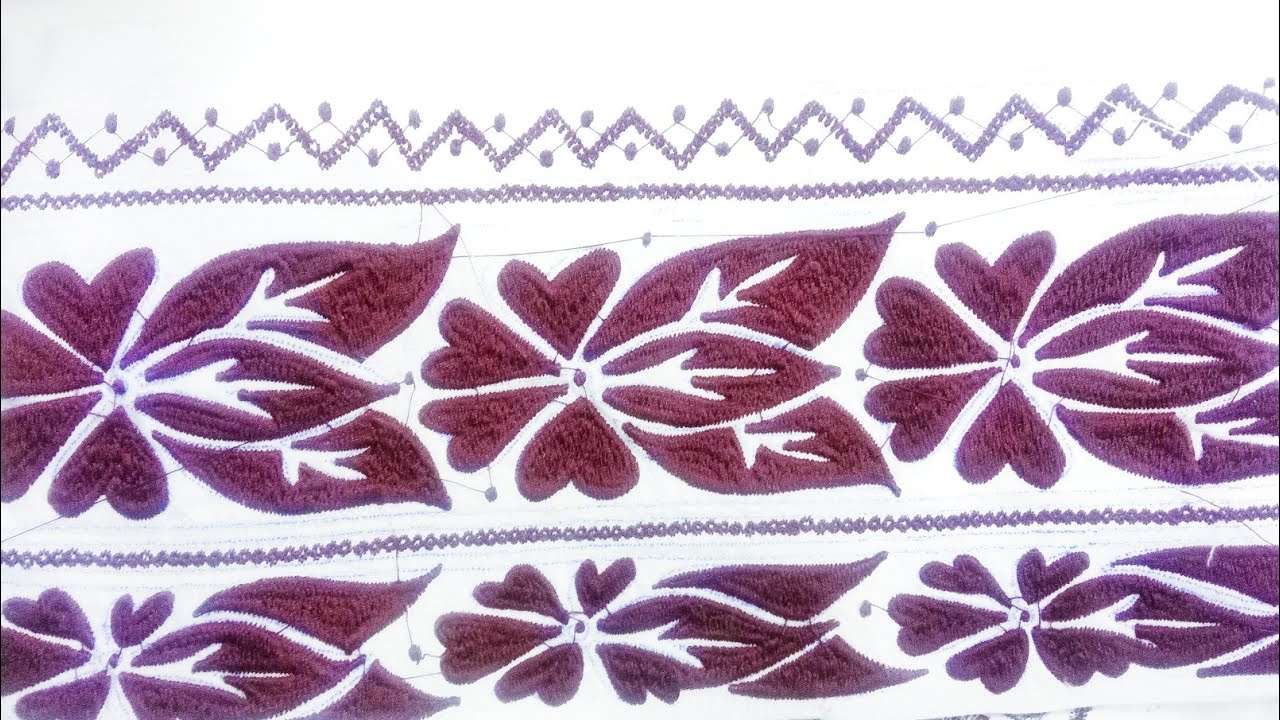 Most beautiful embroidery flower design। Hand machine embroidery। ওমানি ...