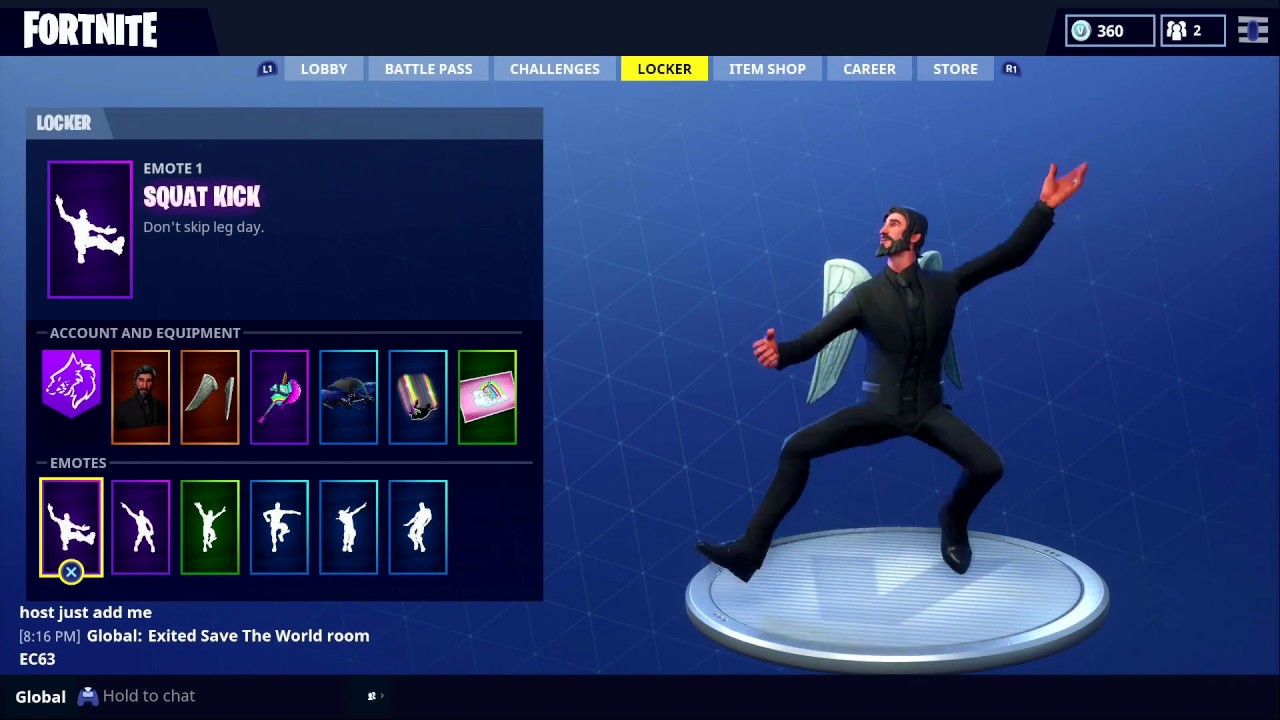 Squat Kick Dance on All My Characters (Boogie Down Emote) - YouTube