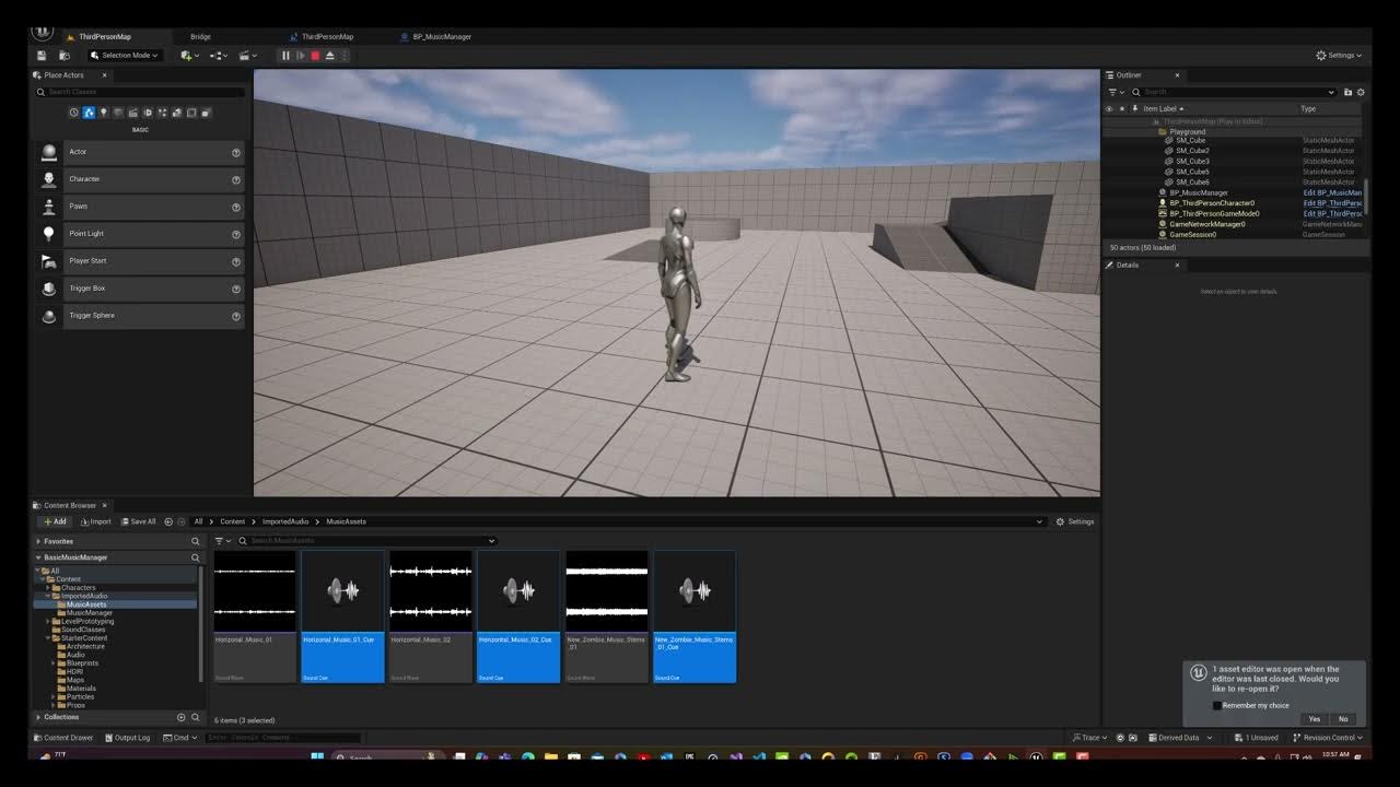Unreal Engine 5 - Simple Horizontal Music Switching - YouTube