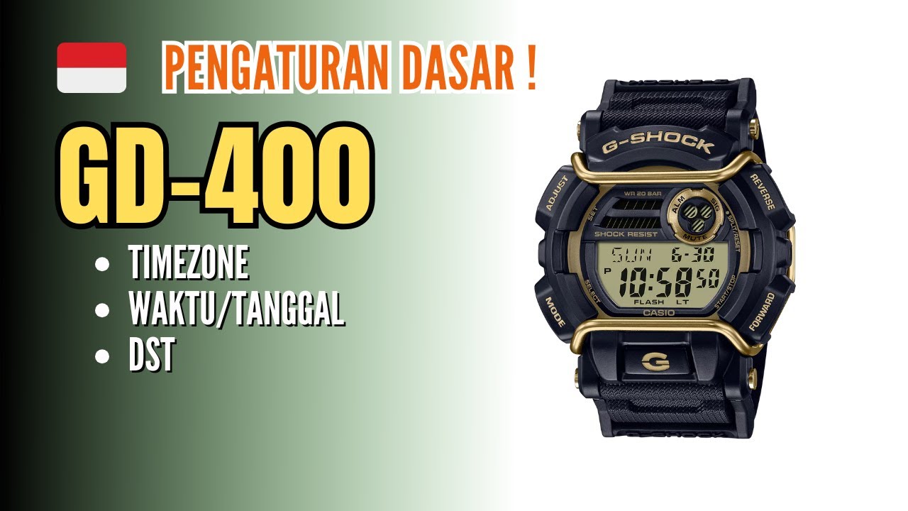 Cara Setting Dasar Casio G-Shock GD-400 / GD400 , Tutorial Pengaturan B ...