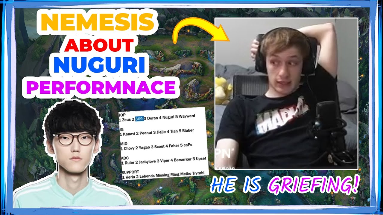Nemesis Reacts to Nuguri in CoreJJ Top 5 List - YouTube