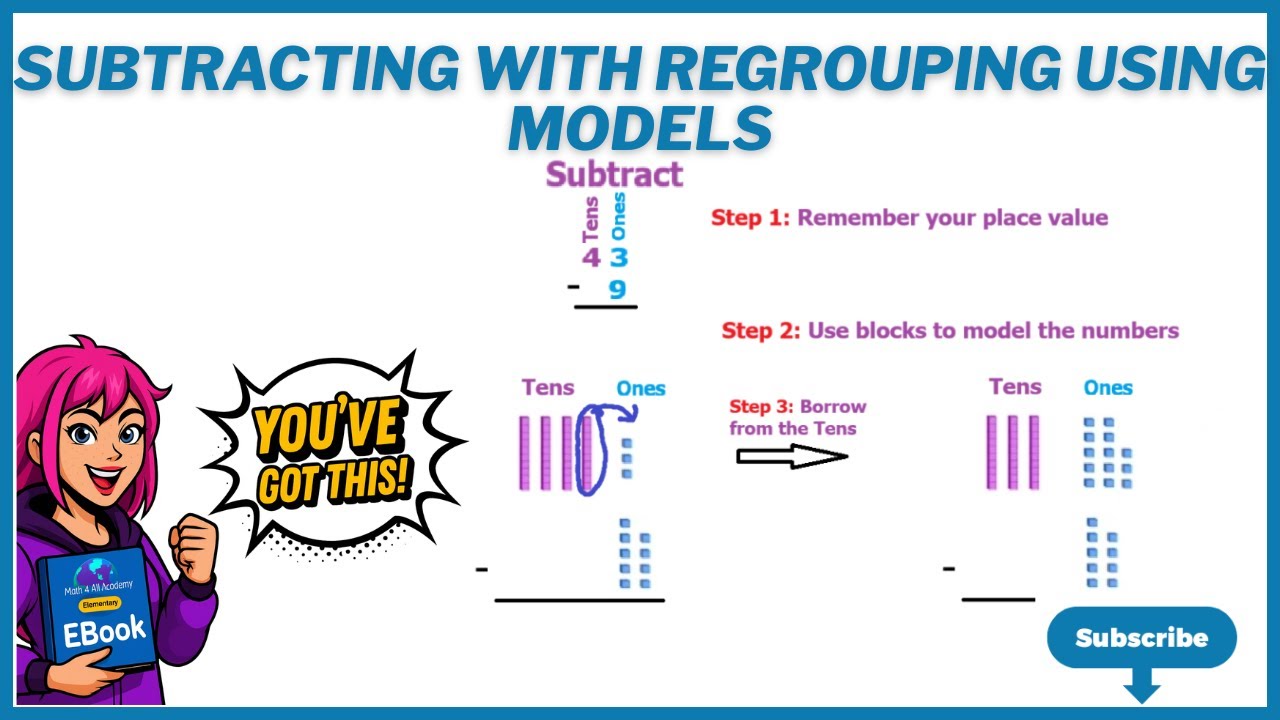 Subtracting With Regrouping Using Models - YouTube