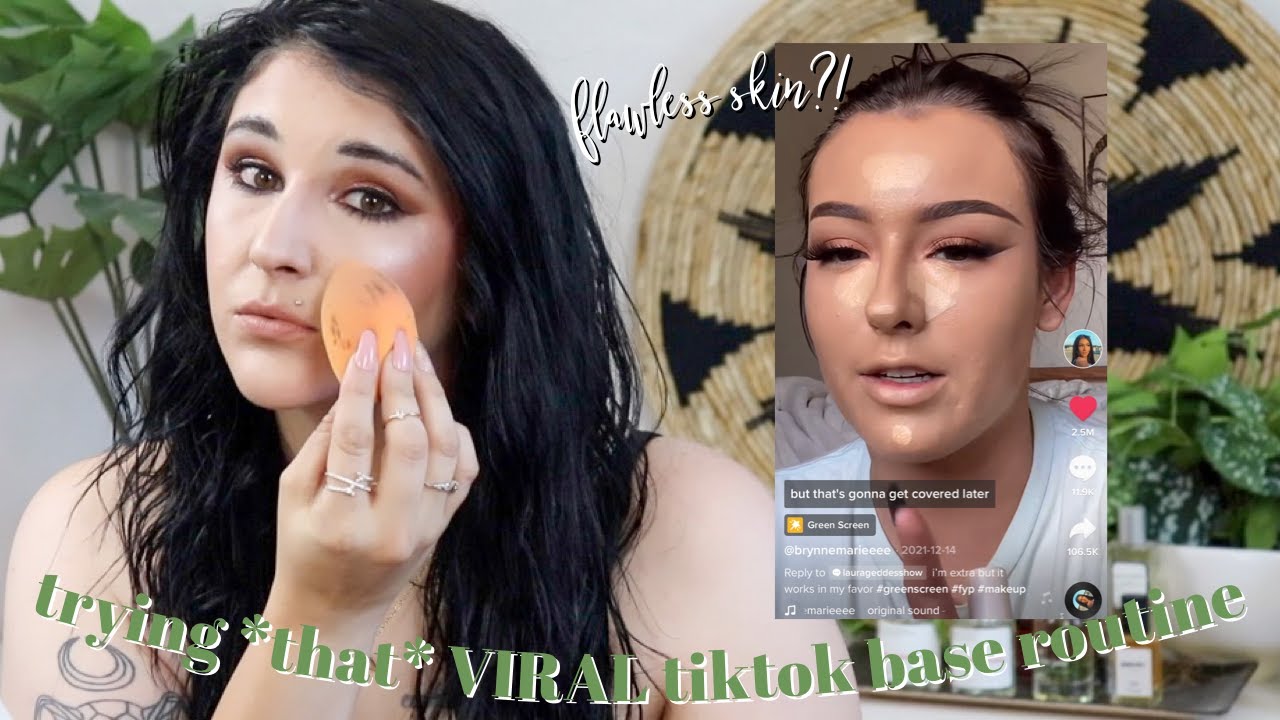 TRYING *THAT* VIRAL TIKTOK BASE ROUTINE - DOES IT WORK? / FLAWLESS ...