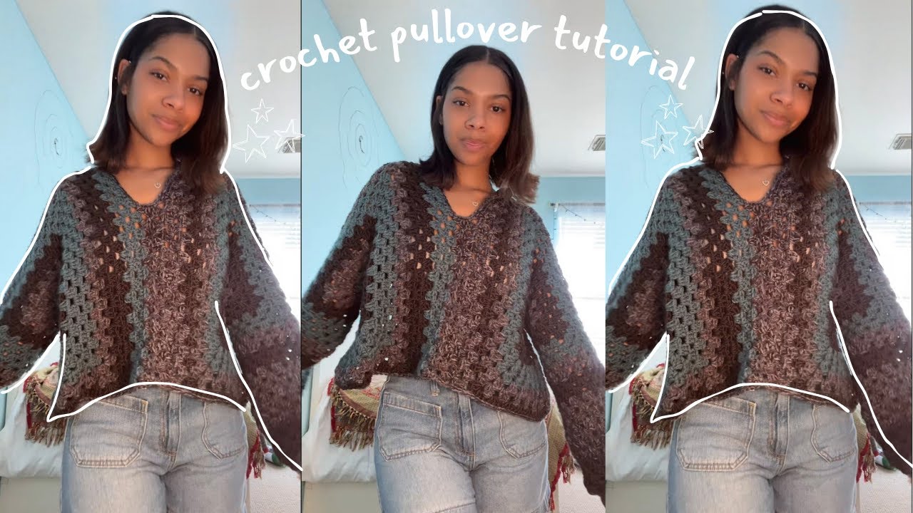 how to: crochet hexagon granny square pullover - YouTube