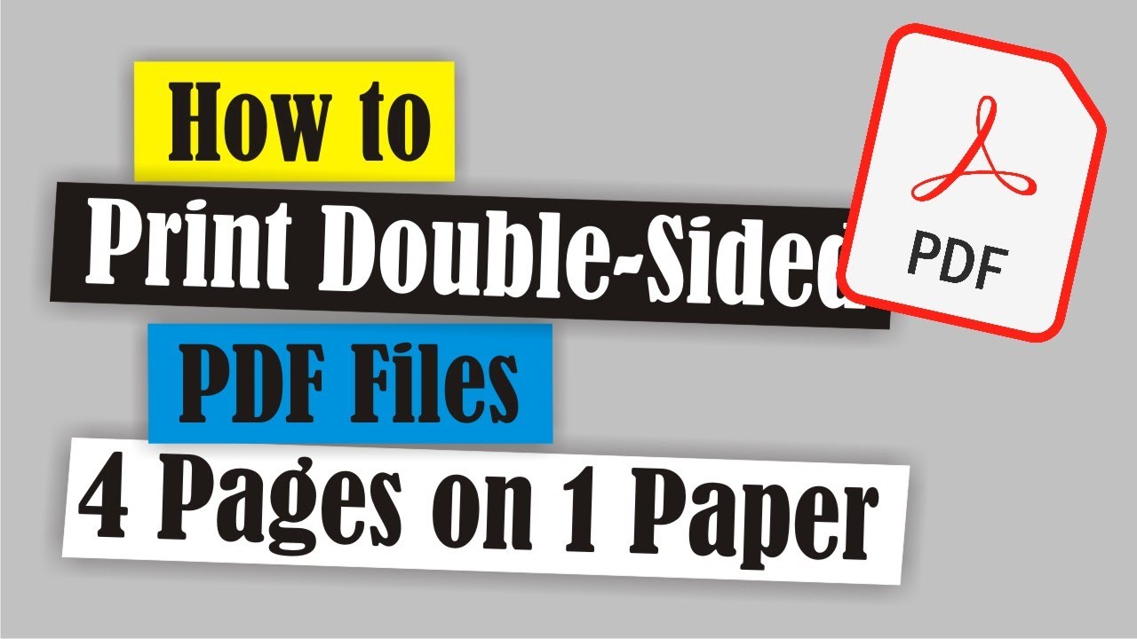 How to Print Double-Sided PDF Files 4 Pages on 1 Paper #148 - YouTube