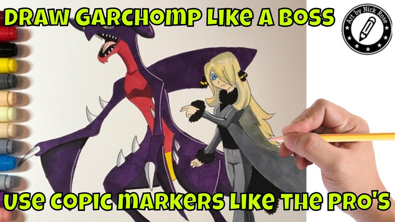 How to draw Pokemon Characters|Draw Garchomp|Draw Pokemon like a Comic ...