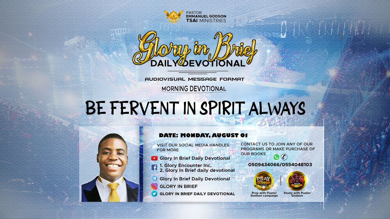 BE FERVENT IN SPIRIT ALWAYS - YouTube