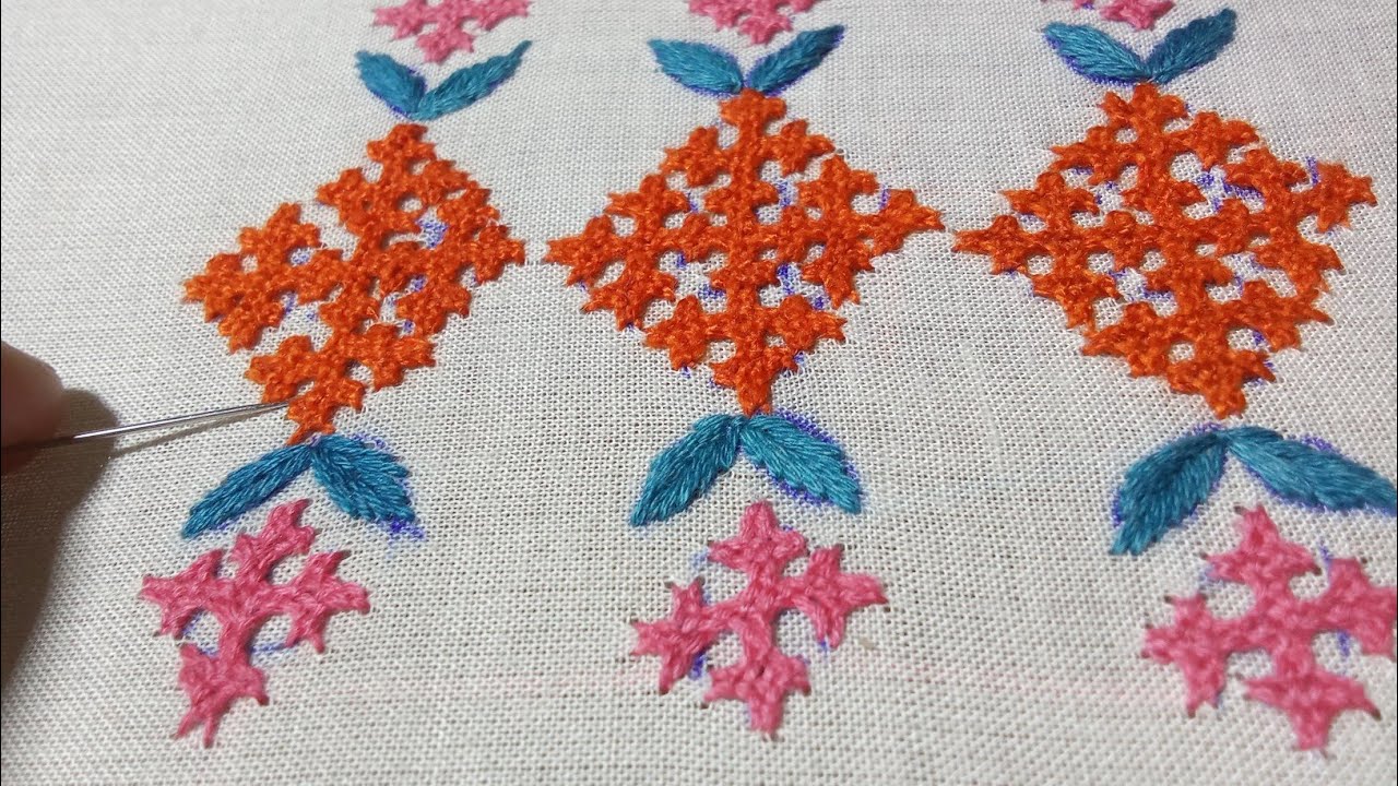 border line design/Sindhi tanka/ Gujarati work Kutch work/ - YouTube