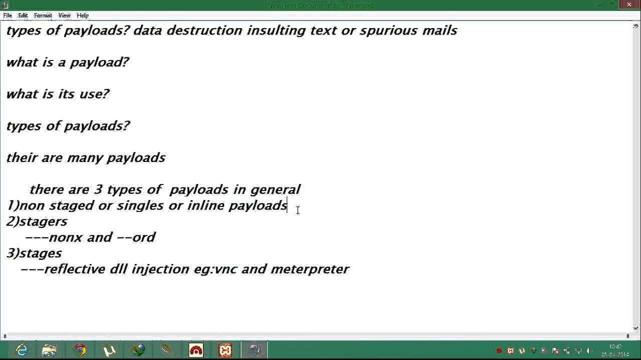 types of payloads - YouTube