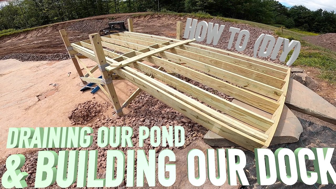 Draining our Pond and BUILDING A DOCK & BEACH (DIY) - YouTube