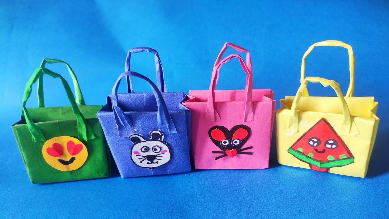 DIY easy mini paper bag /handmade mini paper bag - YouTube