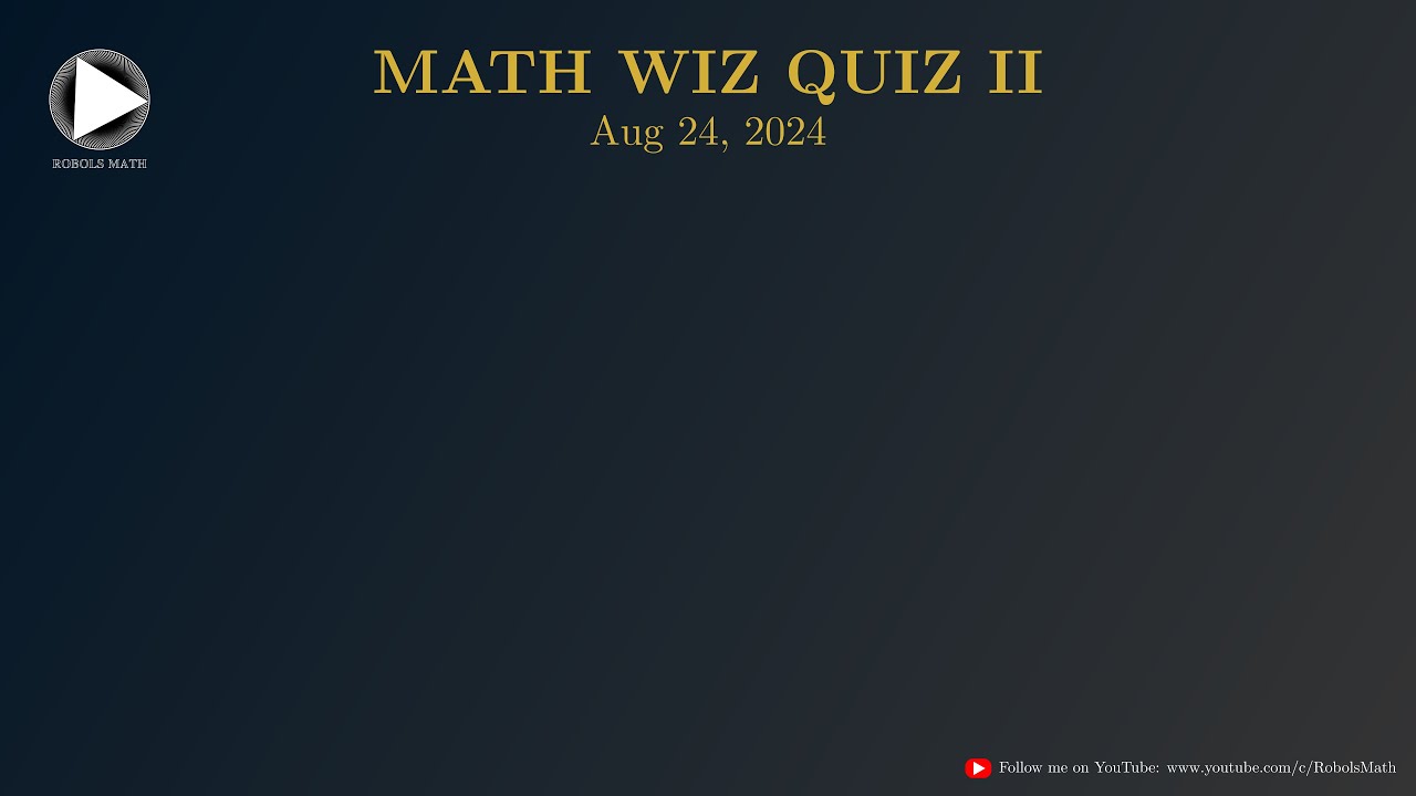 [Quiz Bee] Math Wiz Quiz III: Combinatorics and Probability - YouTube