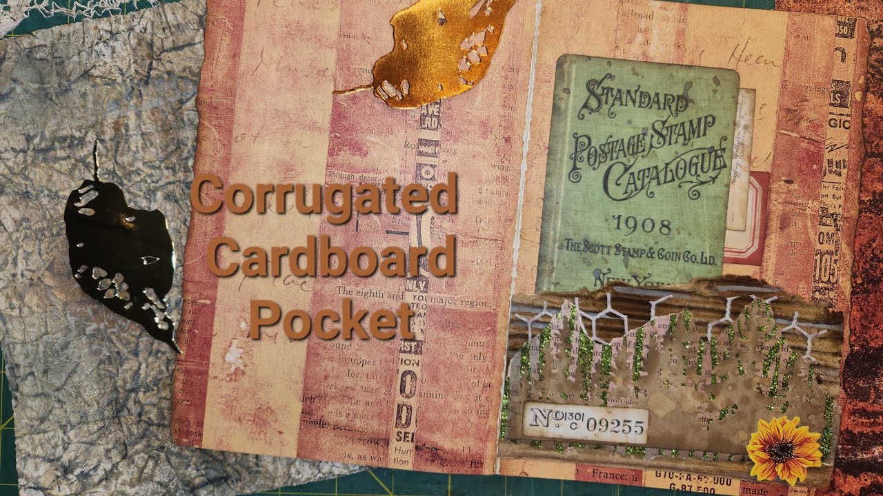 Corrugated Cardboard Pocket for the Grungy Sunflower Journal - YouTube
