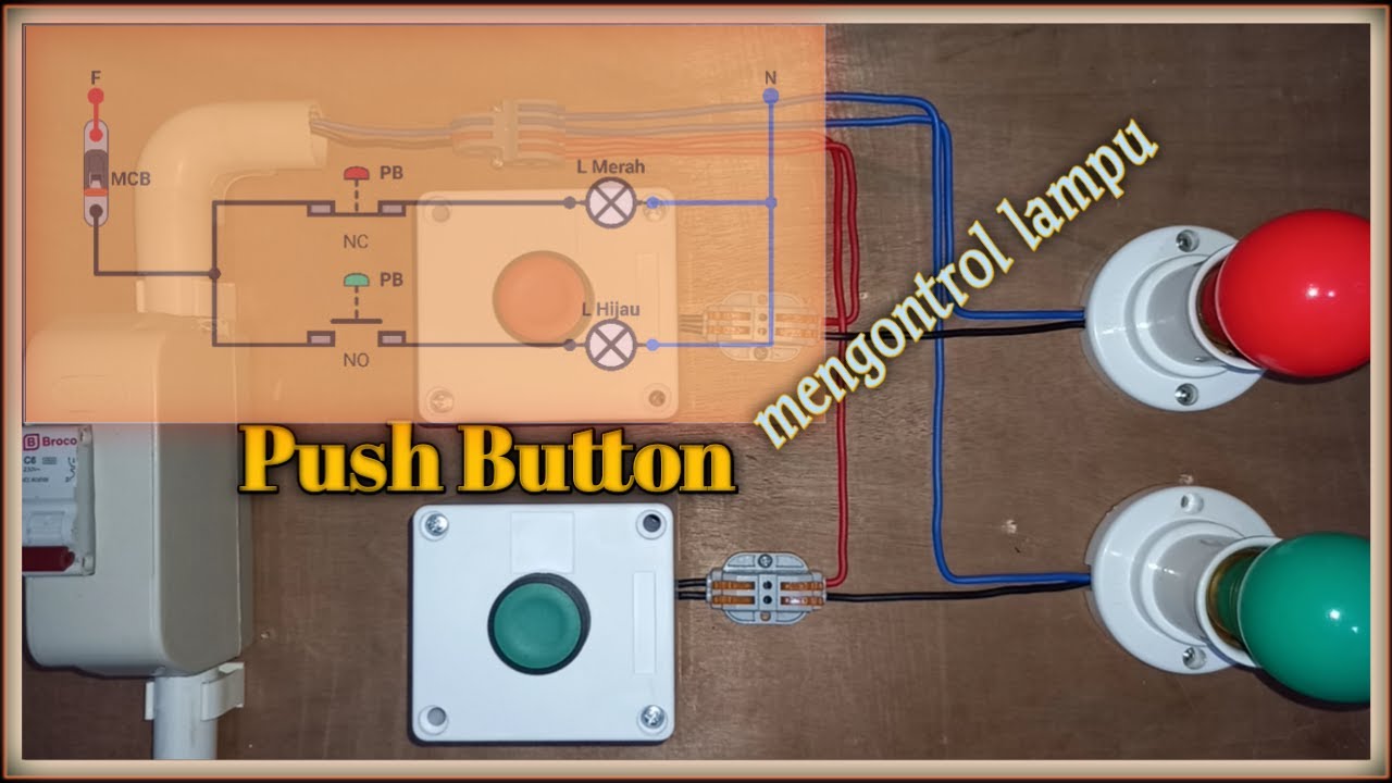 Cara Kerja/Fungsi Push Button Kontak NC dan NO - YouTube