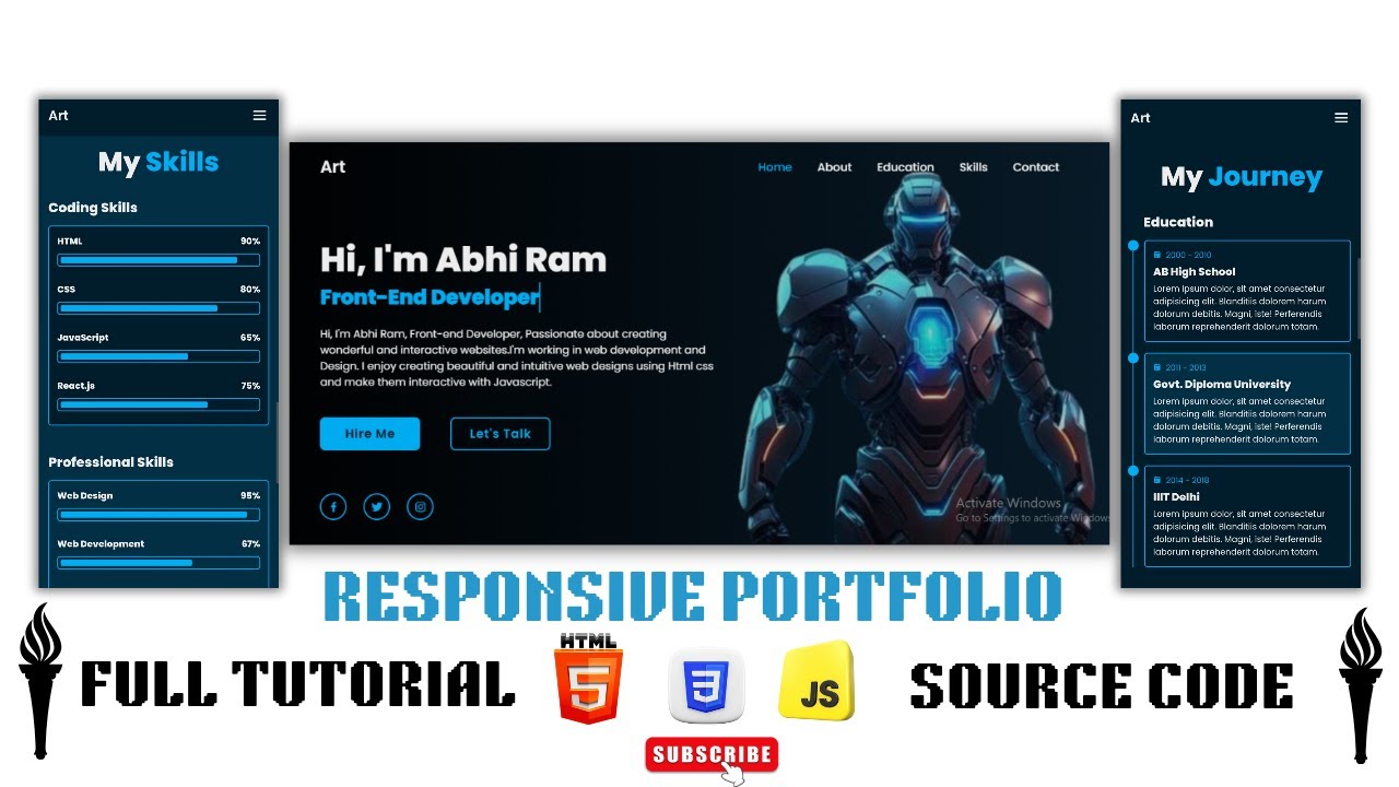 How to Build a Responsive Modern Portfolio Website Using HTML CSS ...