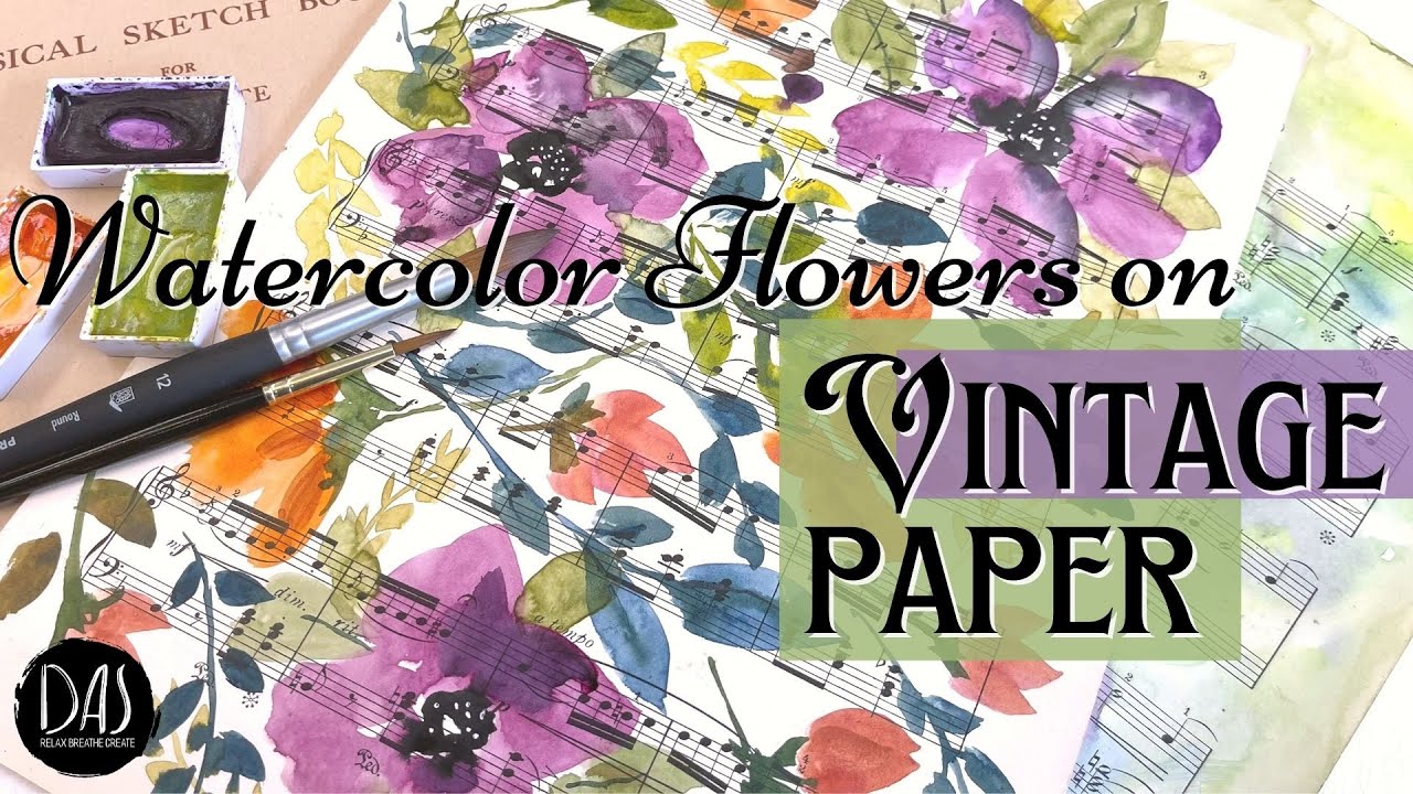 Vintage Watercolor Magic: Upcycling Sheet Music into Beautiful Floral ...