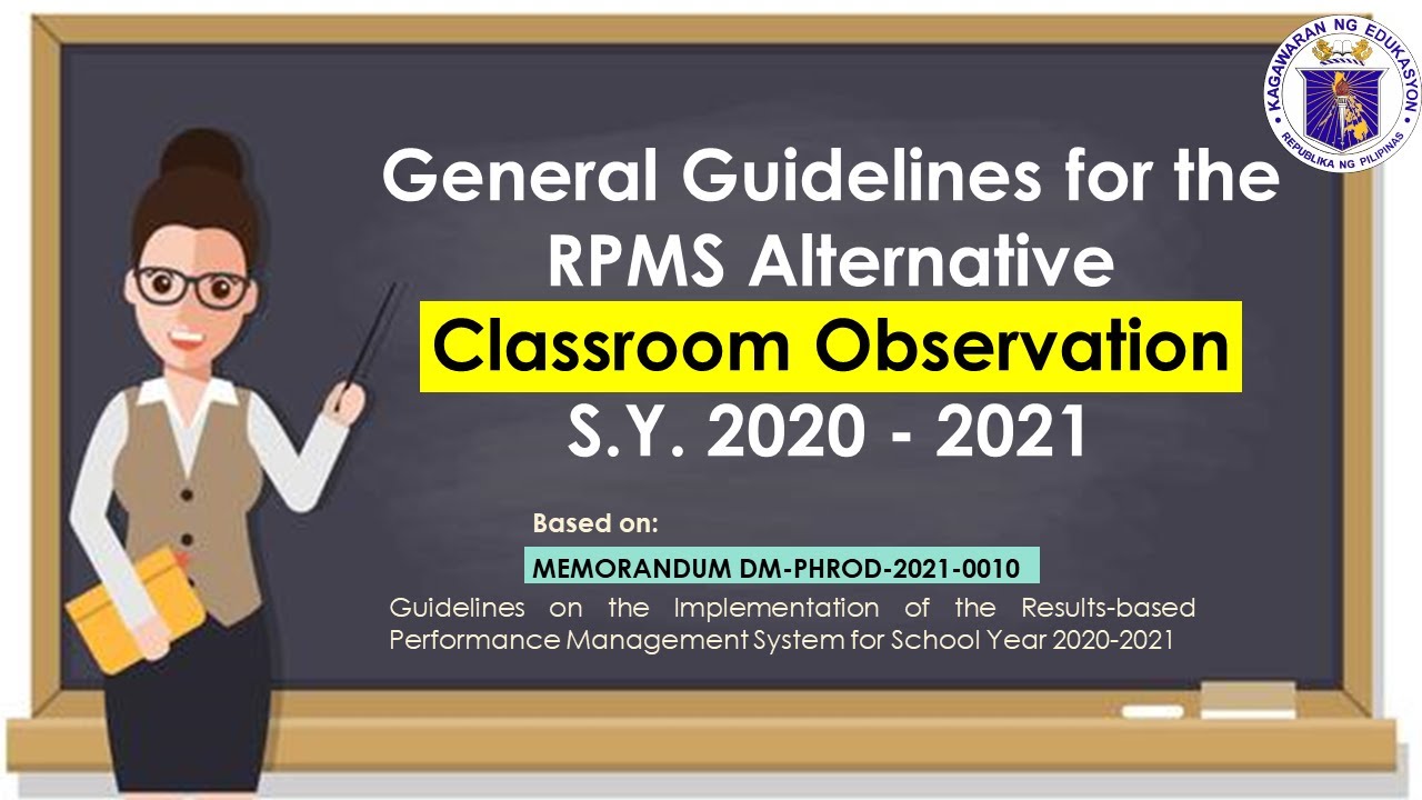 General Guidelines for the RPMS Alternative Classroom Observation - YouTube