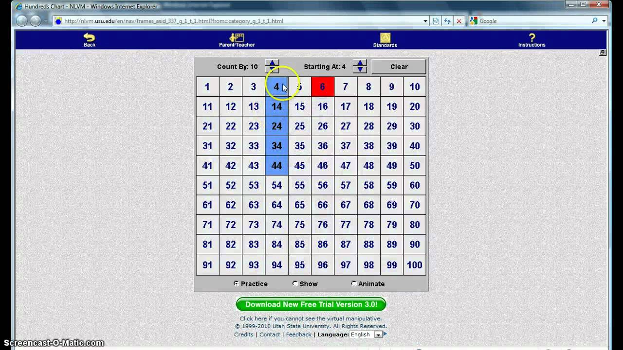 Teaching Skip Counting Using Virtual Manipulatives - YouTube