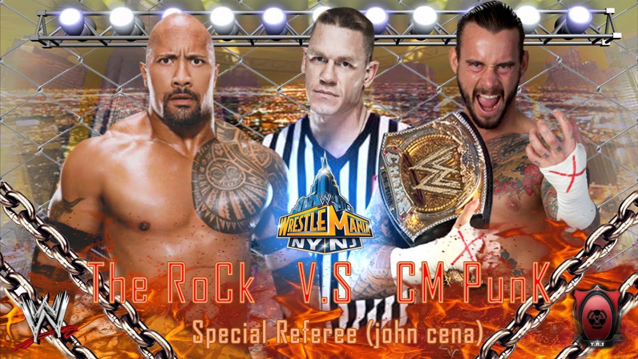 Wrestlemania 29 - The RoCk V.S CM PunK - special referee (john cena ...