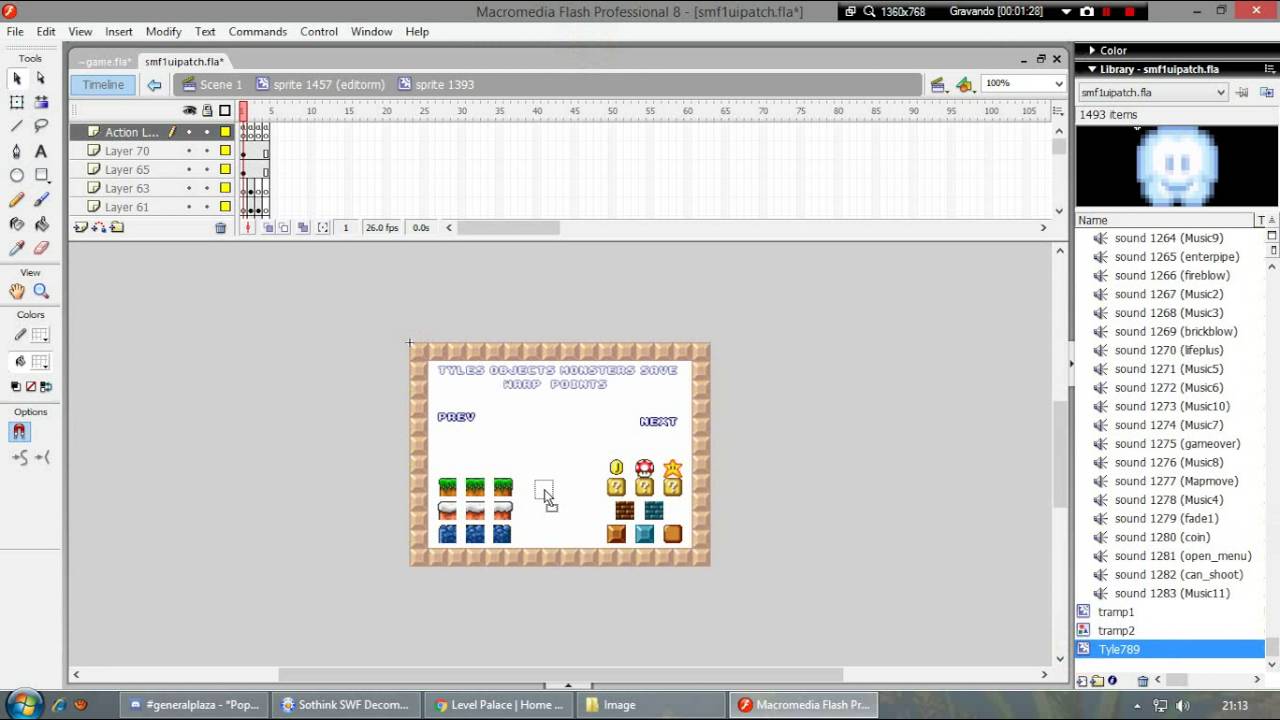 Super Mario Flash Hacking Tutorial - Adding Custom Tiles - YouTube