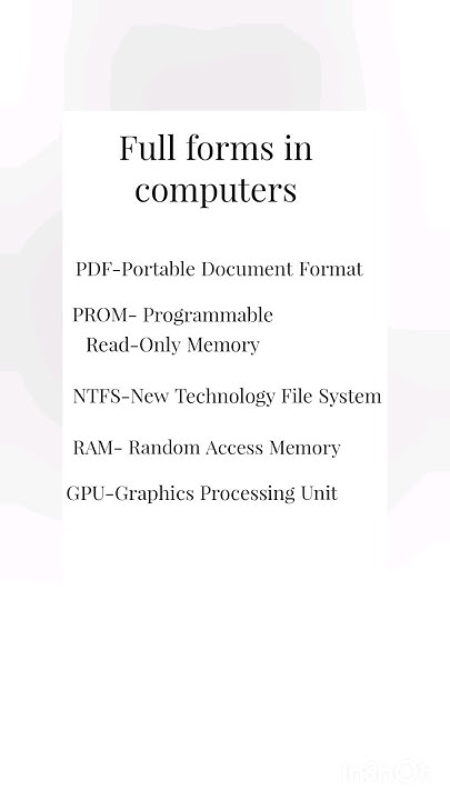 Full forms in computers that you didn't know... please subscribe for ...