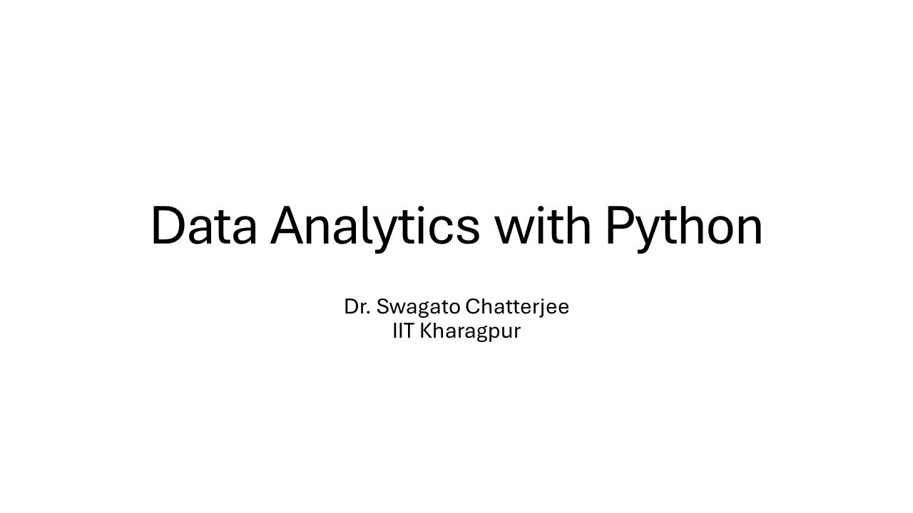 Data Analytics with Python- Day 1 Session 2 - YouTube