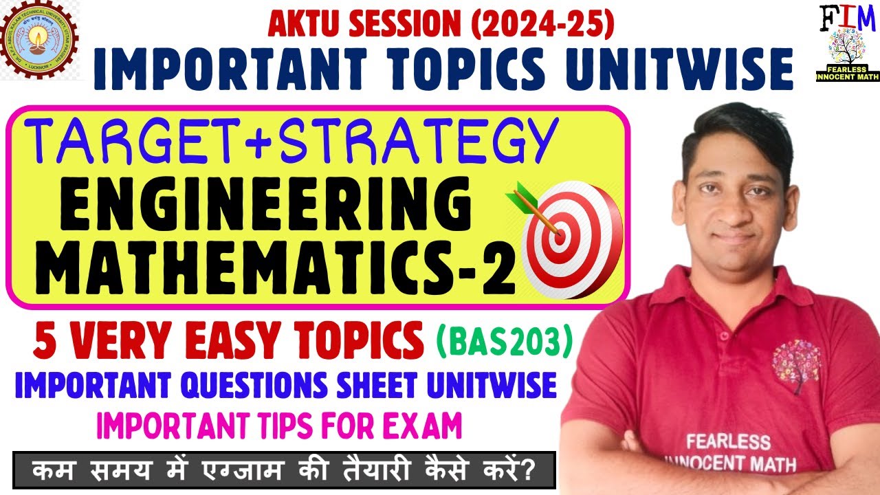 ENGINEERING MATHEMATICS 2 IMPORTANT TOPICS | IMPORTANT TOPICS IN ...