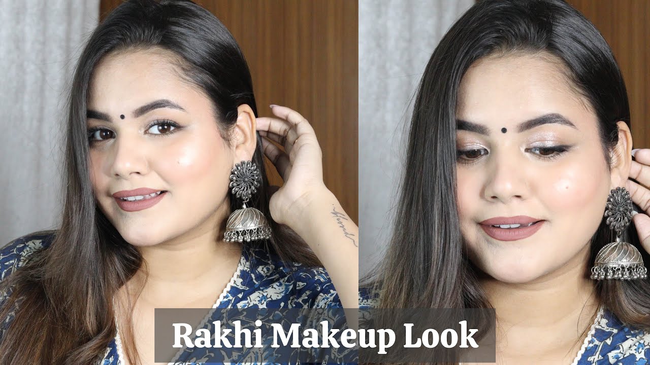 Simple Rakhi Makeup Look*Under ₹300* || Indian Festive Makeup Look ...