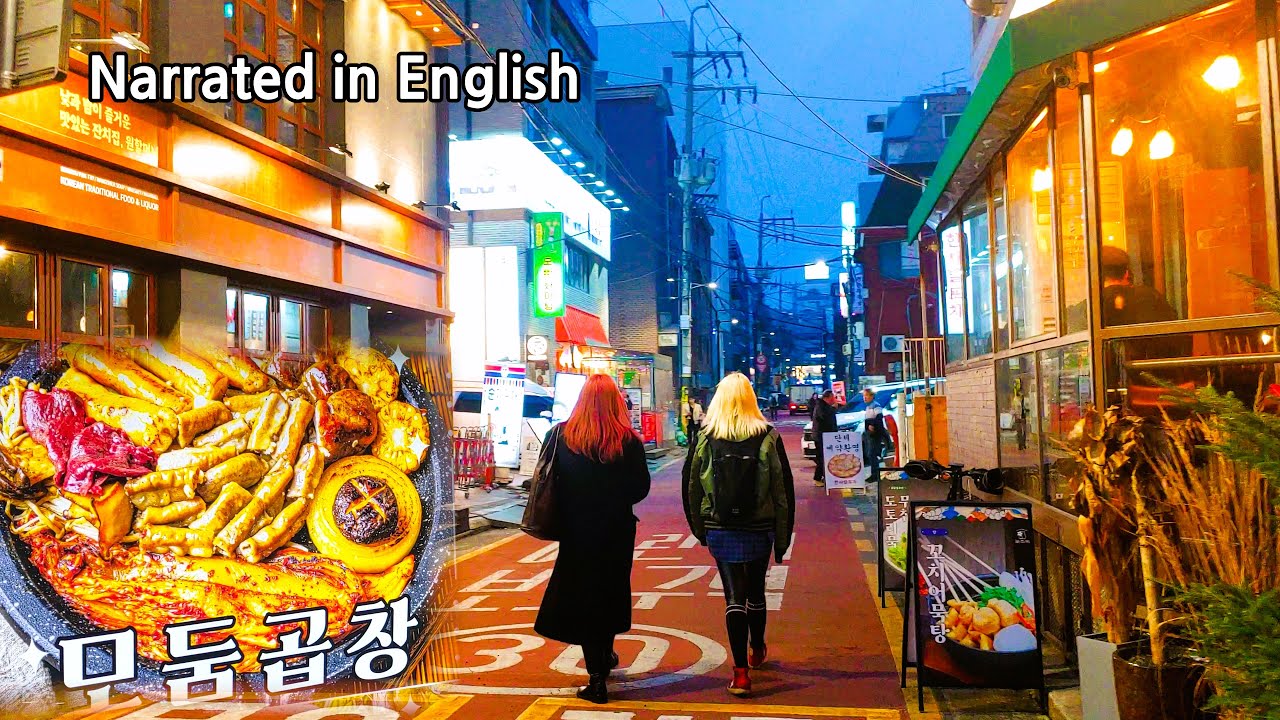 [4K] One of the most famous alleys in Gangnam, Nonhyeondong Food Alley ...