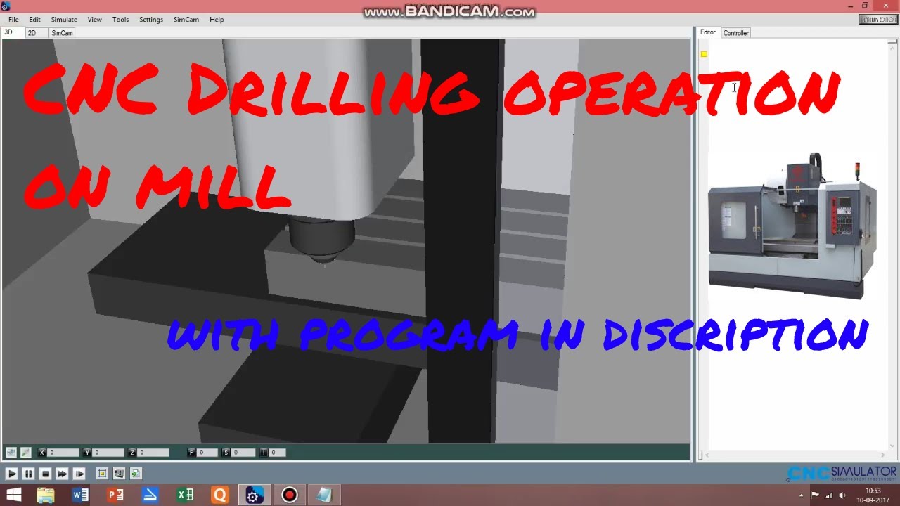 CNC Simulator pro milling operation(Drilling) tutorial#4 - YouTube