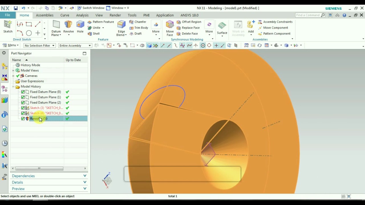 UG NX - Model -2- Revolve - YouTube