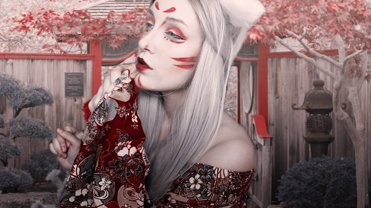 KITSUNE INSPIRED MAKEUP - HeaHair.com Review - YouTube