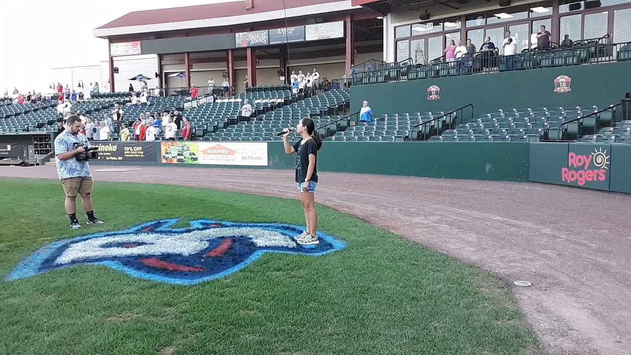 BETHANY YEH-National Anthem Blue Crabs Aug 13th 2019 - YouTube