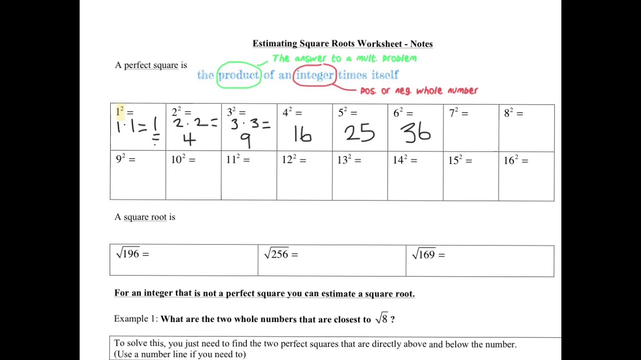 Notes on Square Roots - YouTube