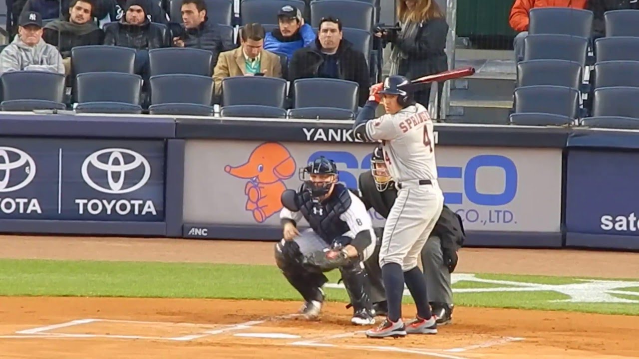 Astros George Springer Batting Vs Yankees 4/6/16 HD - YouTube