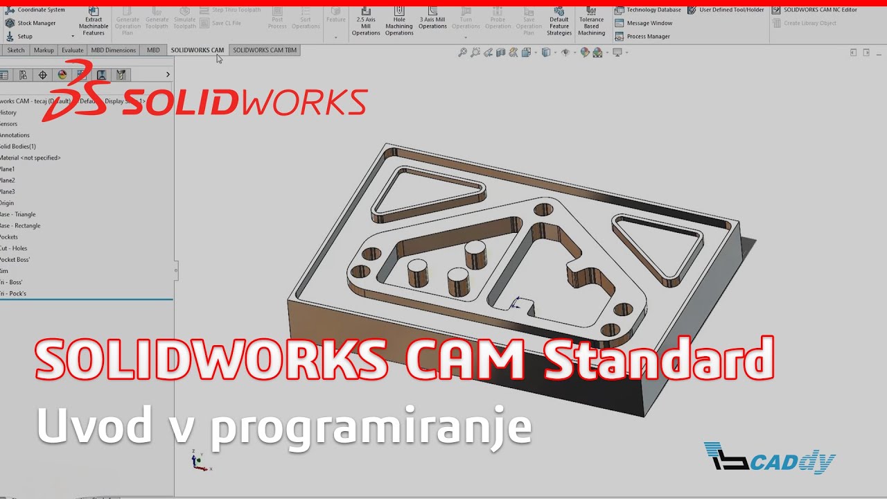 13. Preslikave gradnikov in zrcaljenje | SOLIDWORKS CAM Standard - YouTube