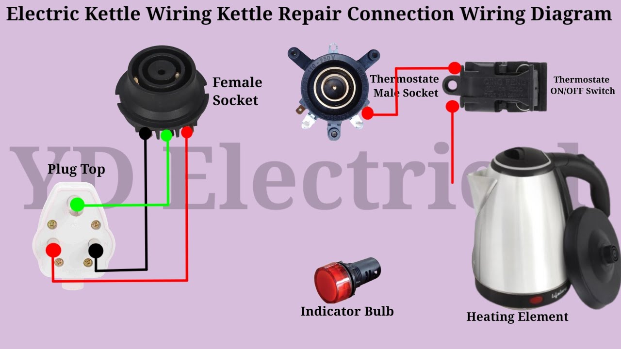 🔥Electric Kettle Wiring || Kettle Repair Connecting Wiring Diagrams # ...
