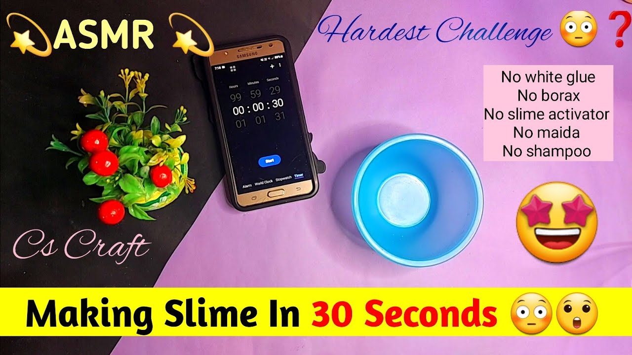 🌸ASMR🌸 Making Slime in only 30 seconds 😬😳|how to make slime|diy slime ...