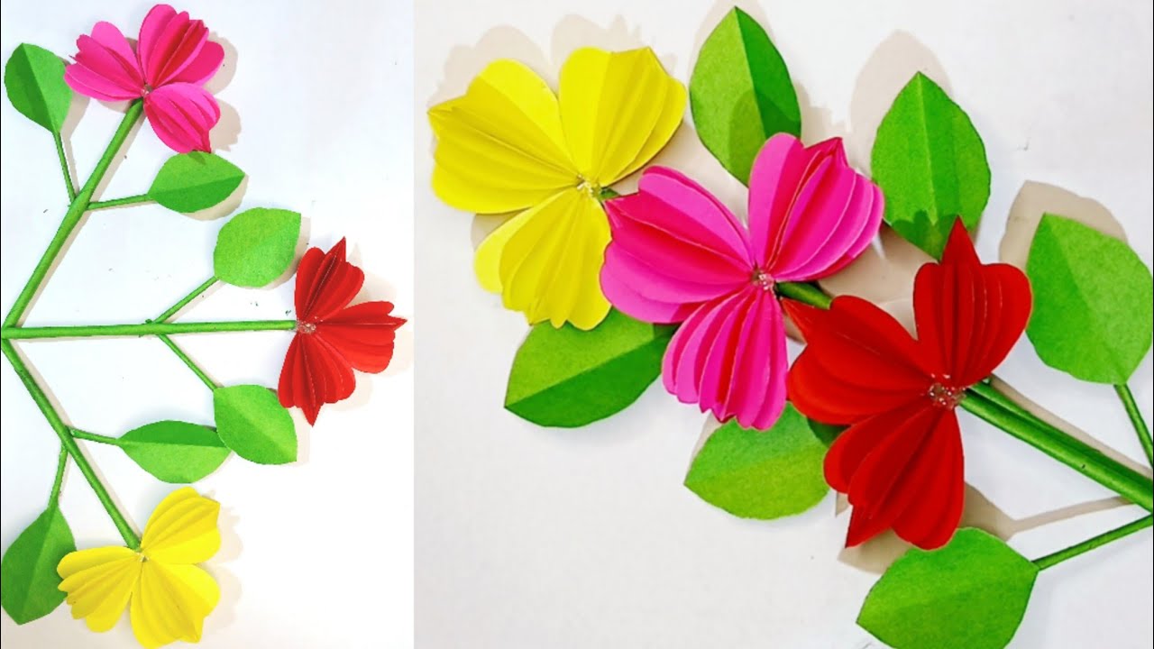 Artificial Paper Flower 🌸 | Easy and Beautiful Paper Flower Craft ...