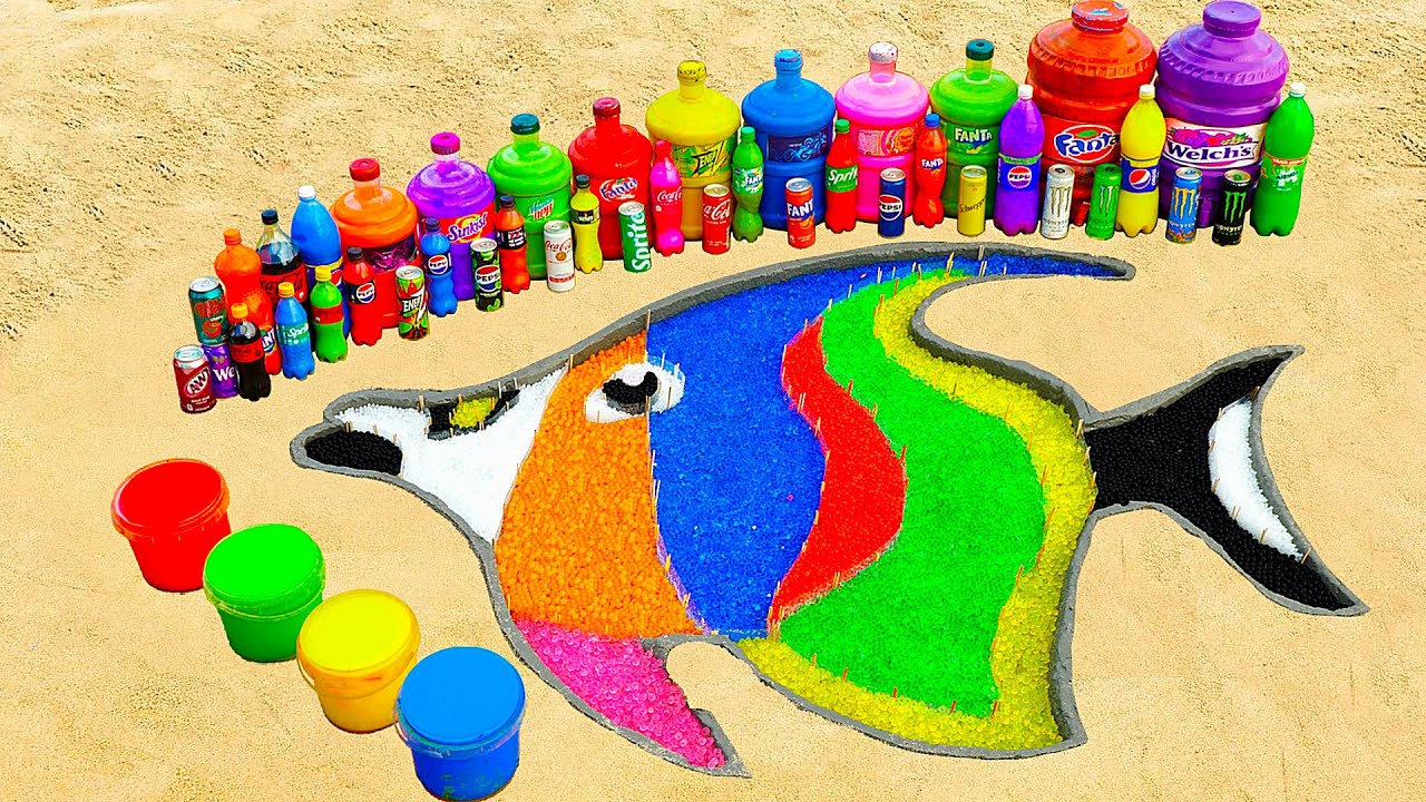 EXPERIMENT: How to make Rainbow Angel fish with Orbeez from Big Coca ...