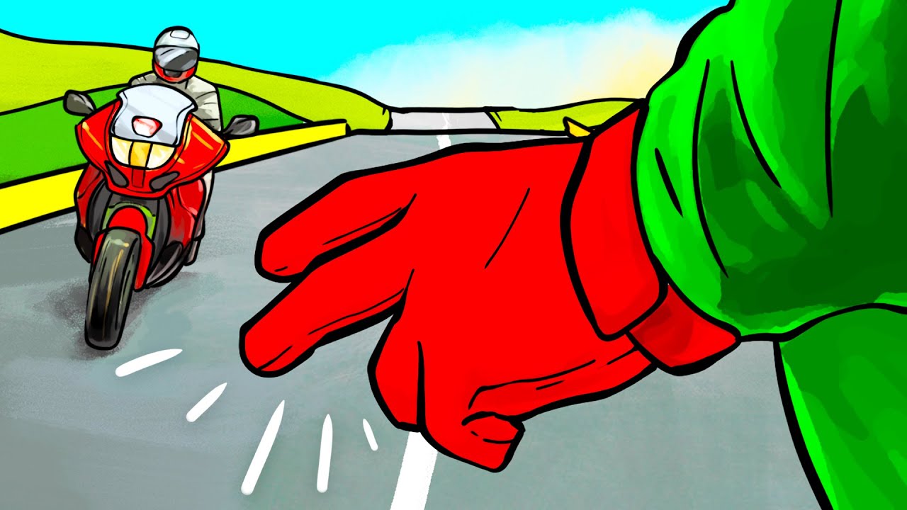 Pourquoi les motards se font signe avec deux doigts - YouTube