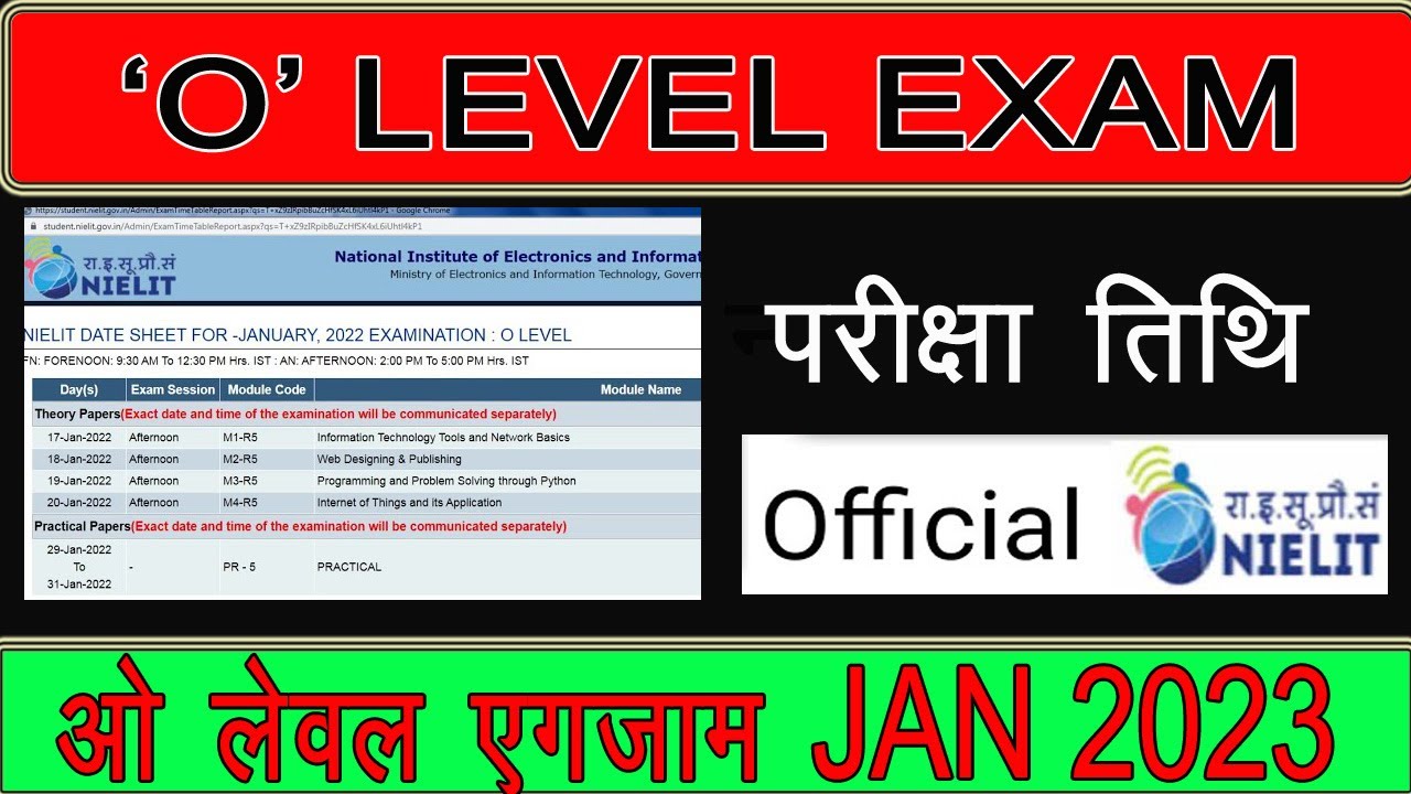 o level exam time table jan 2023 - YouTube