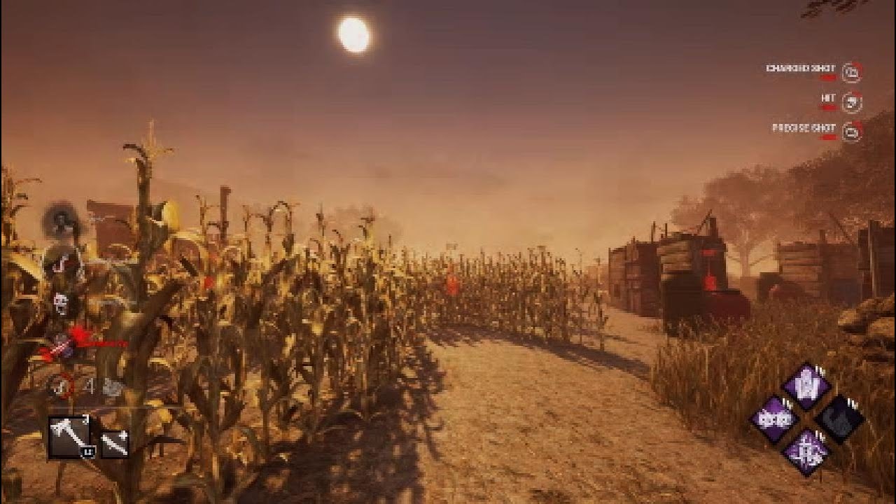 Dead by daylight huntress Shot through CornFIELD - YouTube