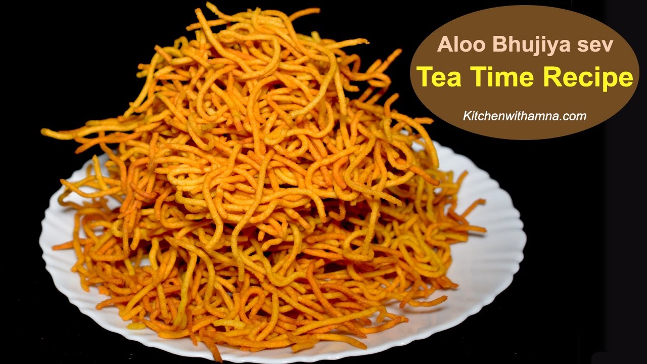 Aloo Bhujiya Sev Recipe - Potato Sev Recipe - Tea time Recipe - YouTube