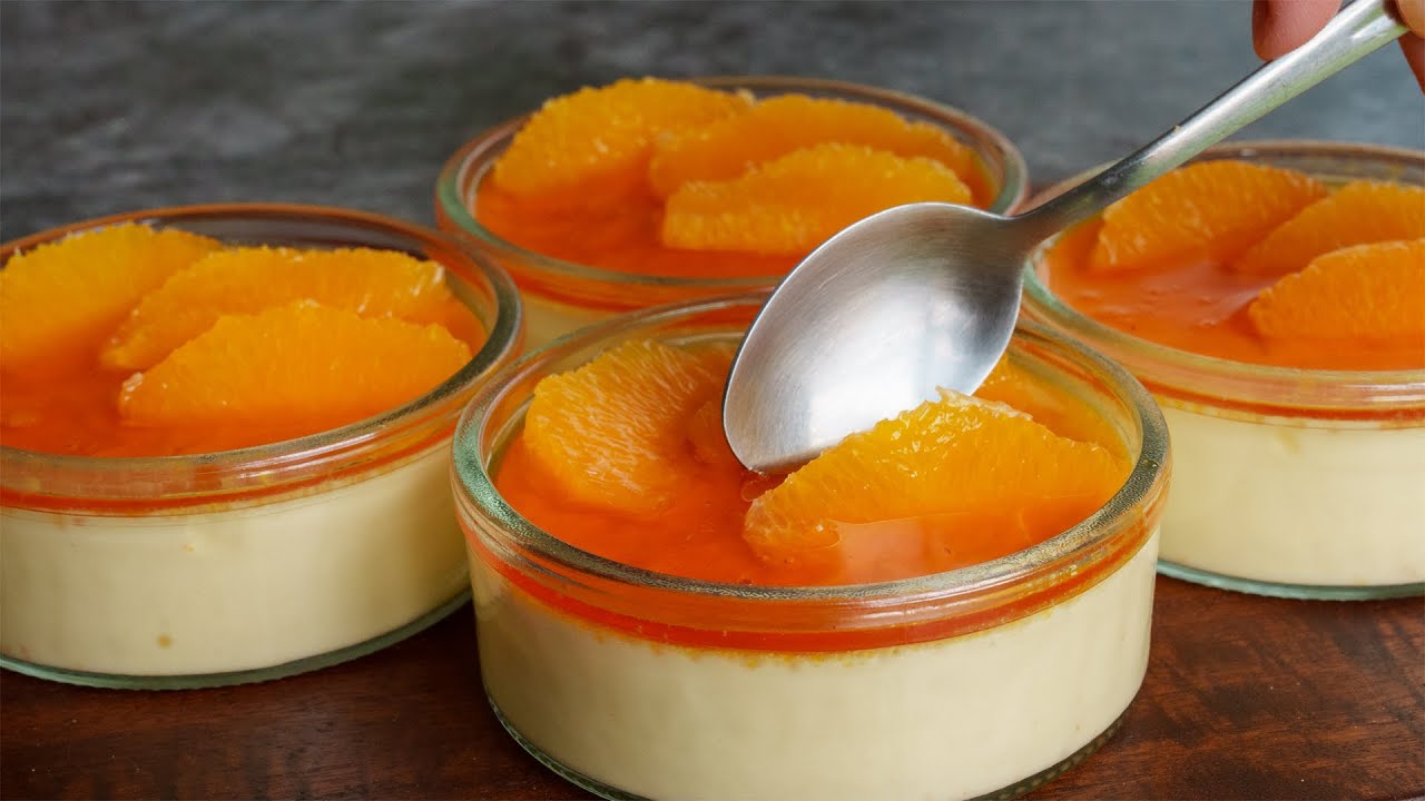 Super Creamy Homemade dessert with Orange🍊Without gelatine and ...