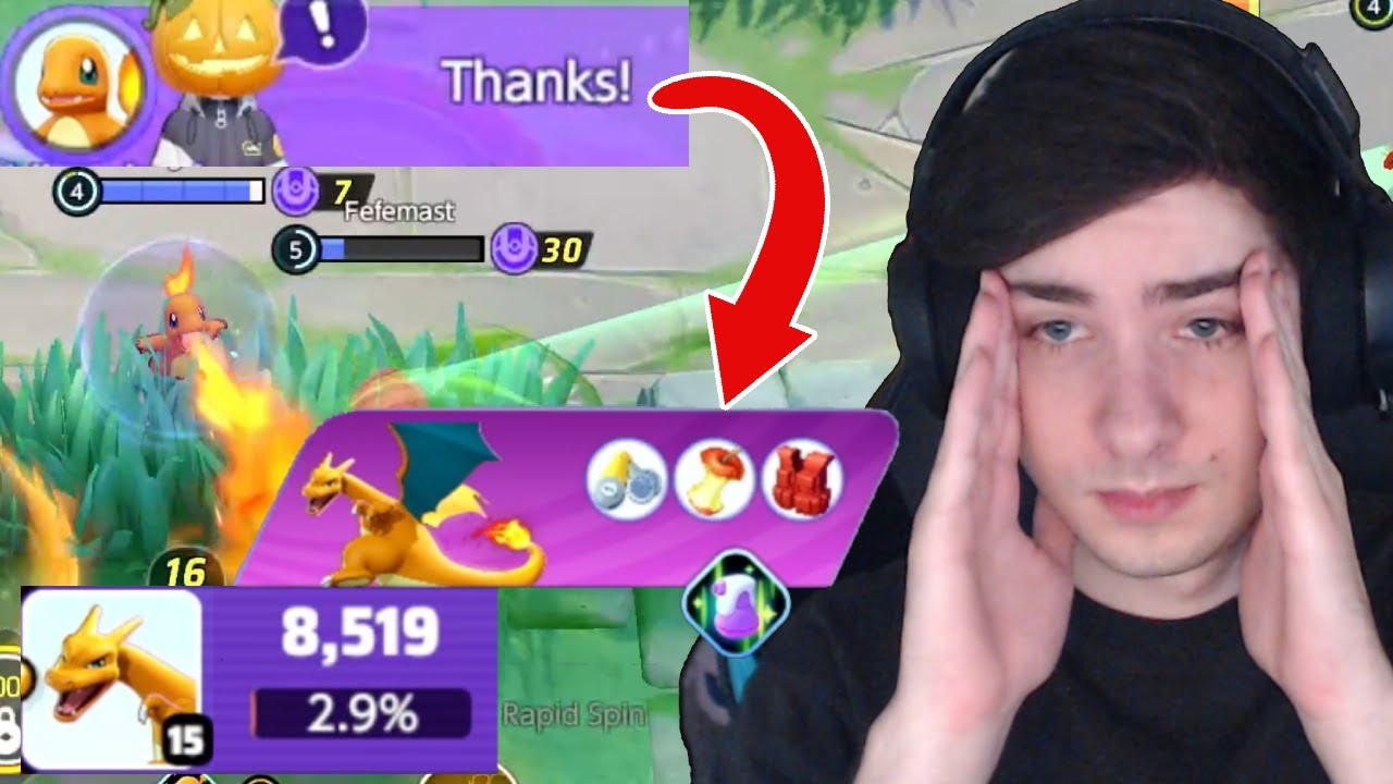 Our 8,000 Damage Leftovers CHARIZARD is mad at us???!!! | Pokemon Unite ...