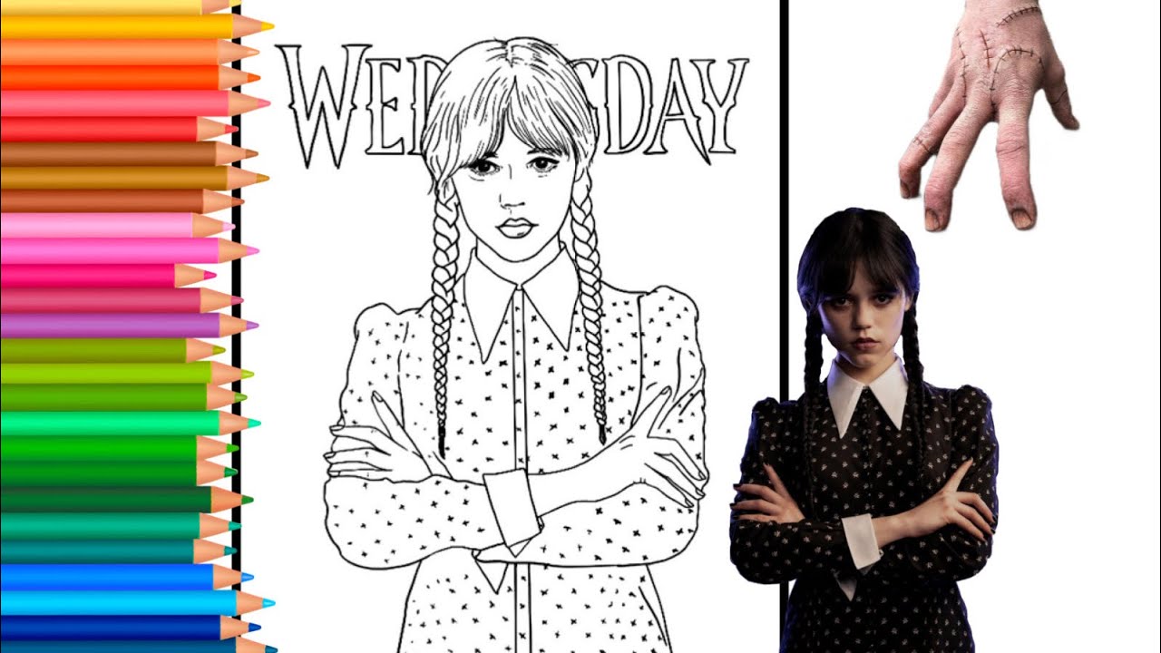 Coloring Wednesday Addams Coloring Page | Ohuhu Art Markers | i will ...