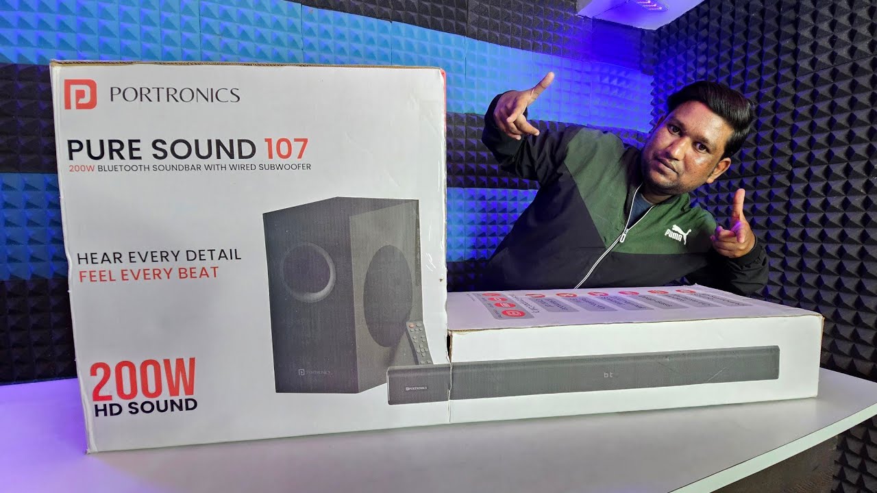 Portronics Pure Sound 107 | 200W Soundbar | Unboxing Review | ₹7500 ...