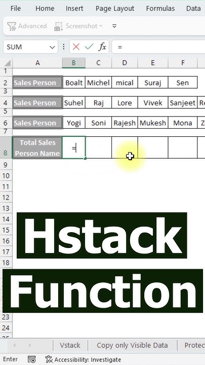 Exciting New Excel Functions Vstack And Hstack For Compiling Data Shorts Youtube