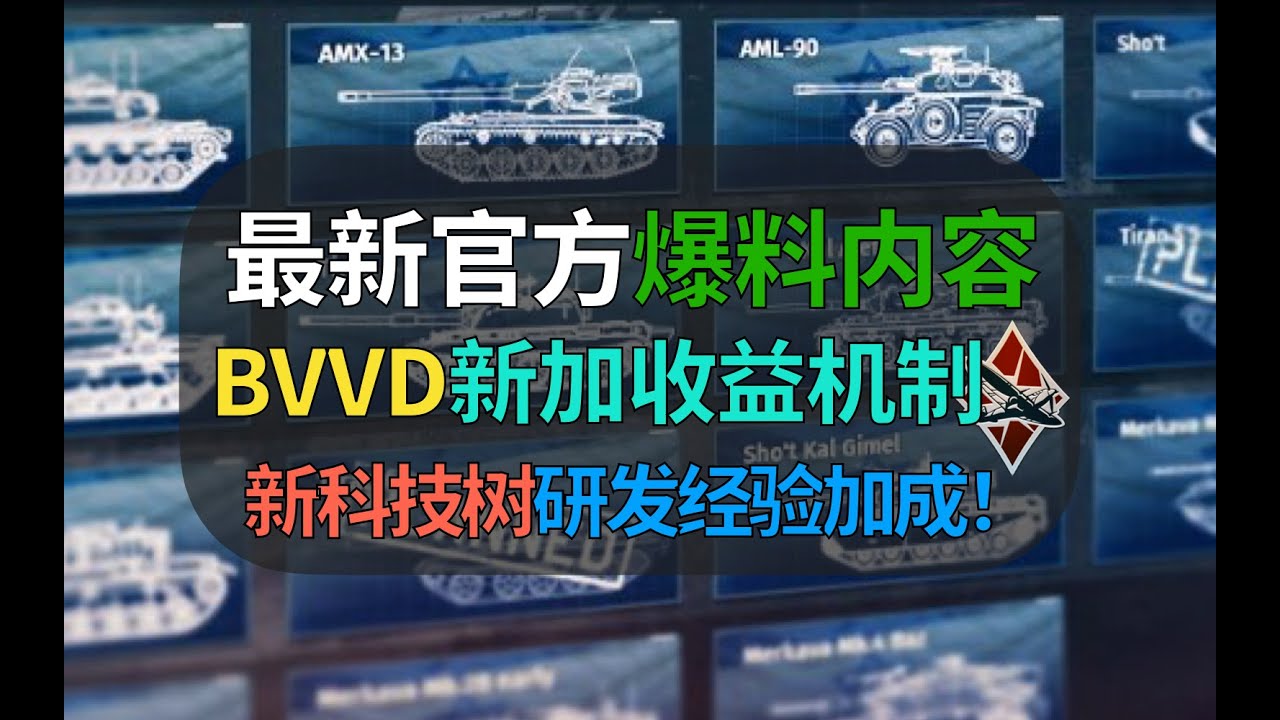 【战争雷霆】BVVD最新官方爆料，加收益机制即将做完！科技树研发加成快拖了一年…… - YouTube